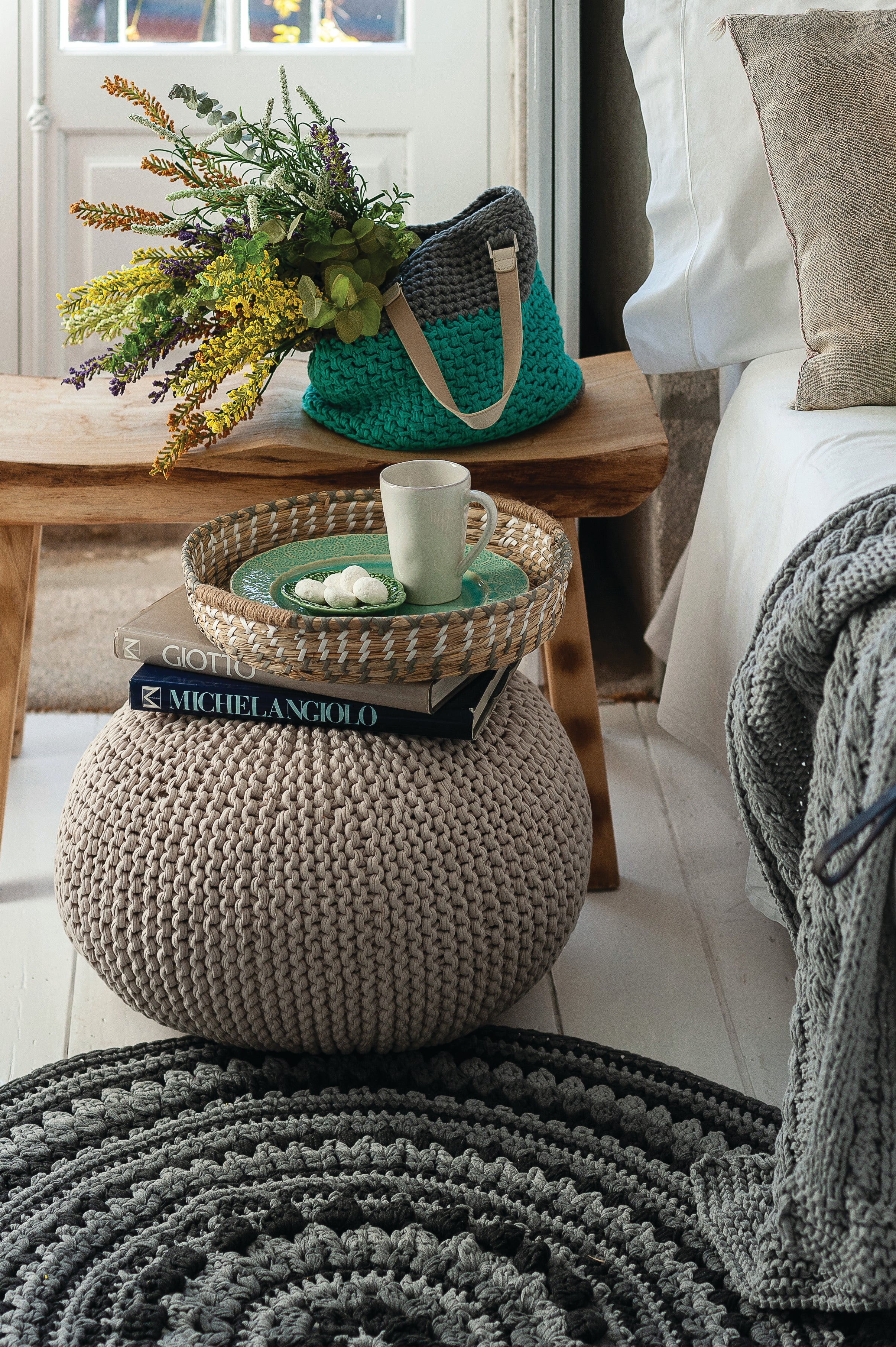 Kits for Crocheting or Knitting Your Own Pouffe | Eco Yarn Co.