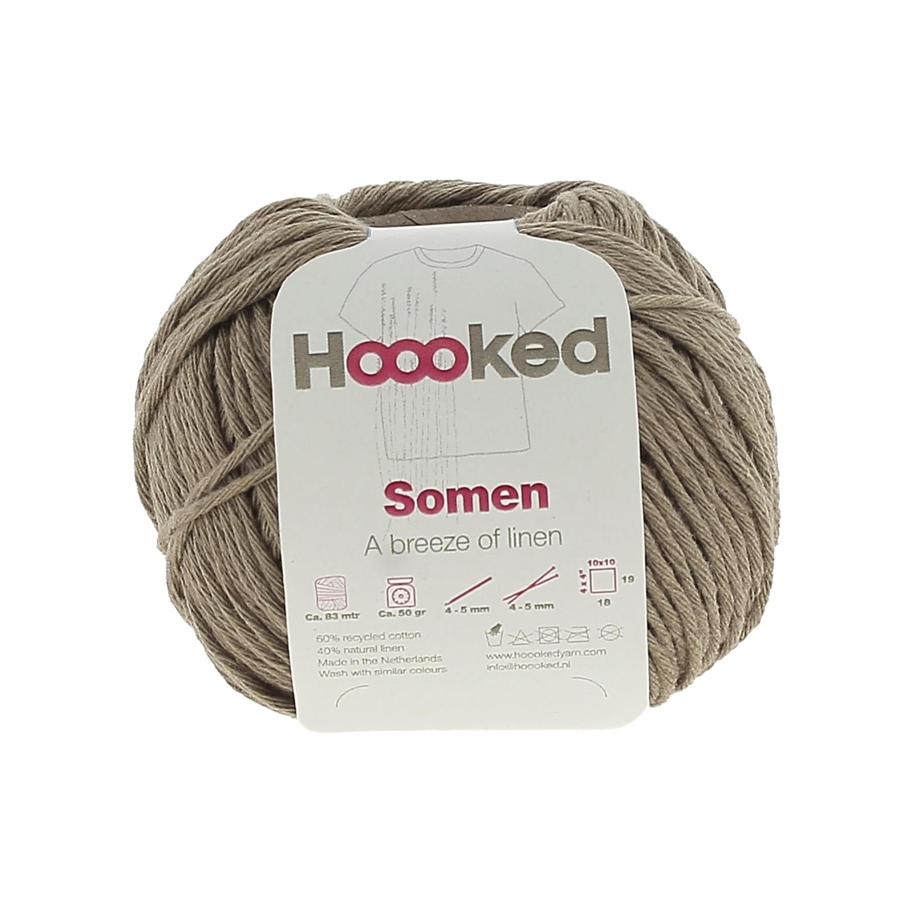 [Hoooked] SO1350G Somen Inverno Brown Cotton/Linen Blend Yarn - 82.5M ...