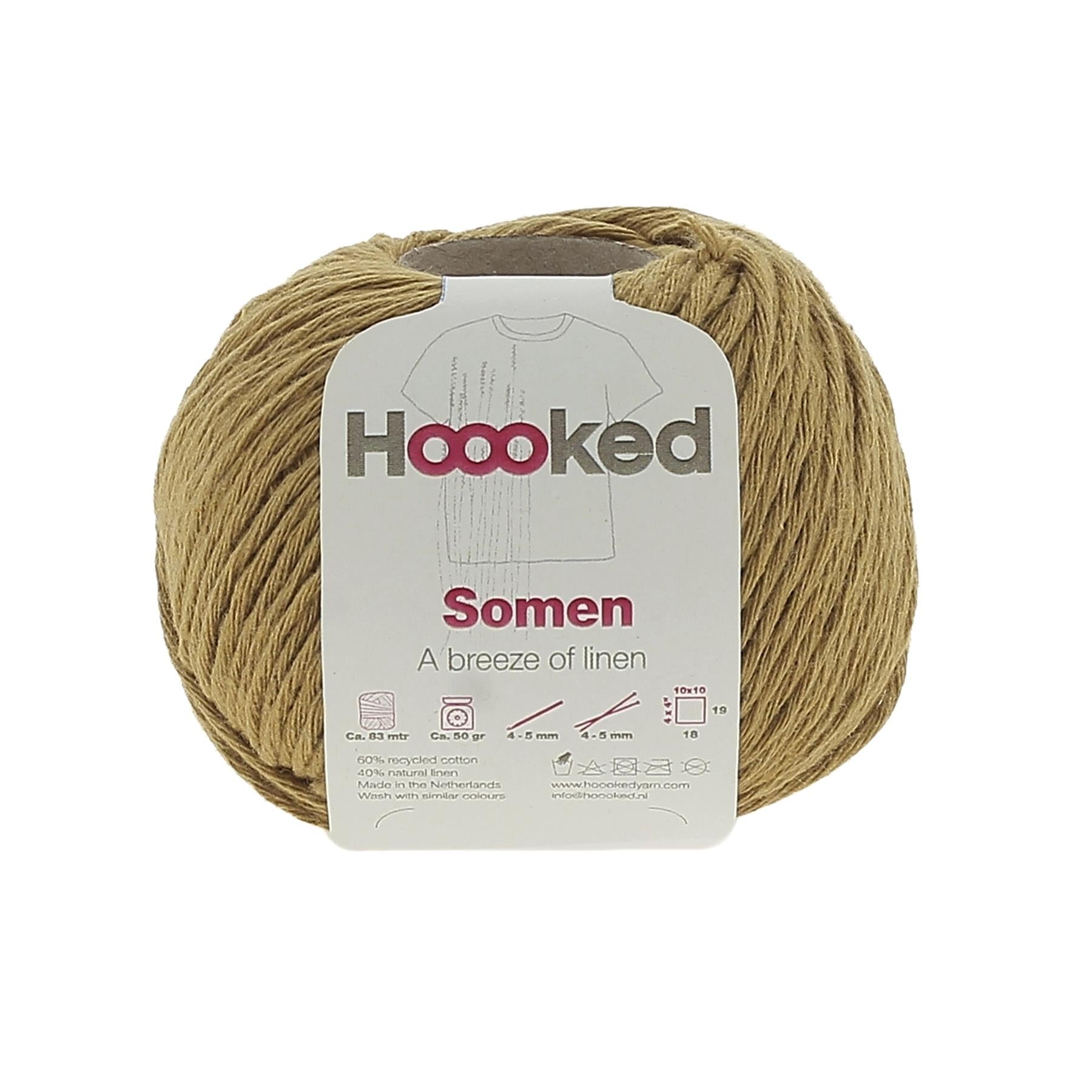 [Hoooked] SO1750G Somen Ambra Yellow Cotton/Linen Blend Yarn - 82.5M ...
